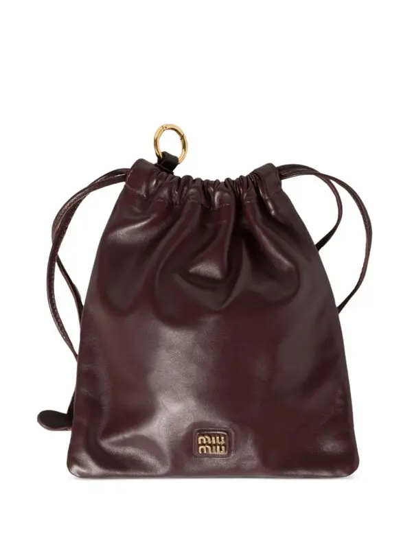 Miu Miu Logo Patch Pouch - Red