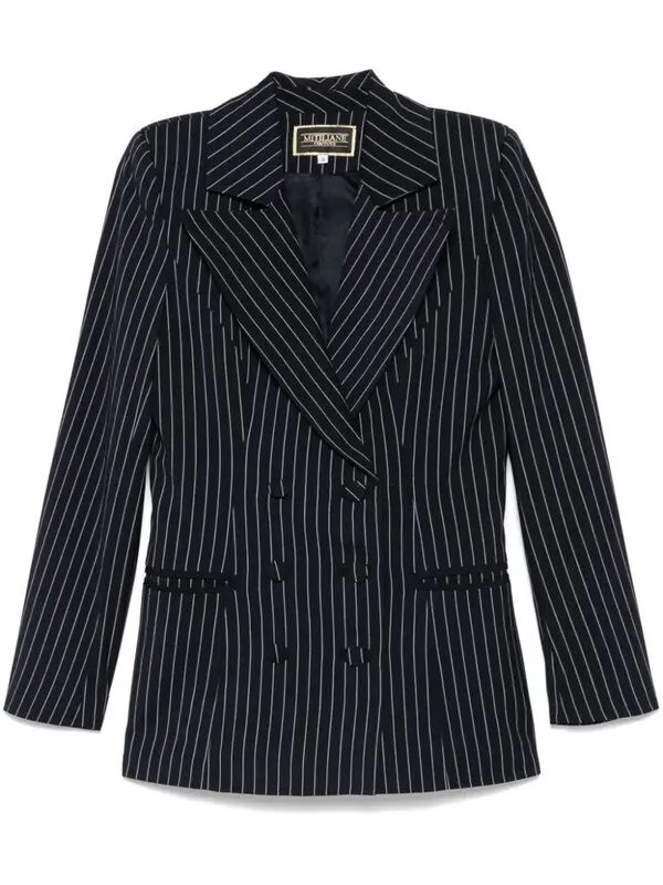 MITILIANE COUTURE Pinstriped Double-breasted Blazer
