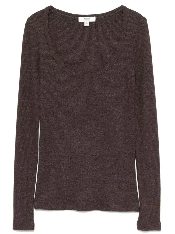 AGOLDE Corey Scoop-neck T-shirt - Brown