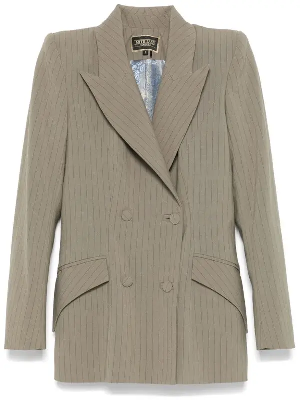 MITILIANE COUTURE Pinstriped Double-breasted Blazer