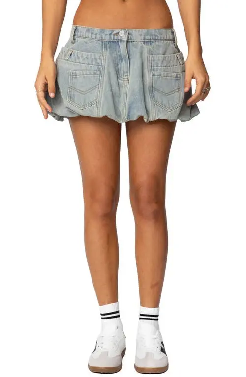 EDIKTED Jodi Denim Miniskirt - Blue-washed