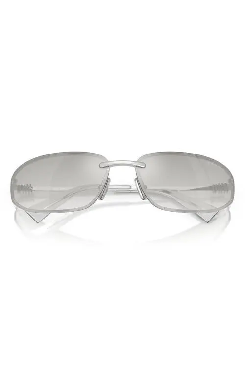 Miu Miu 69mm Oversized Oval Sunglasses - Silver