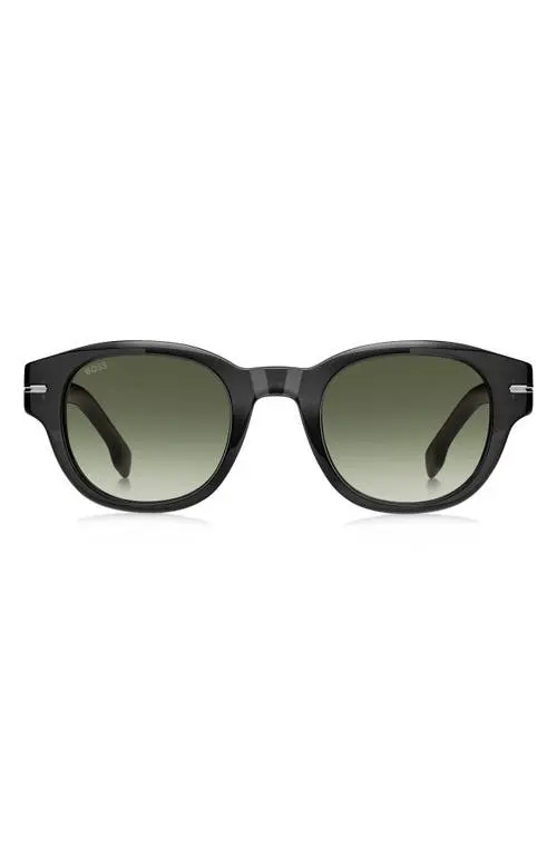 Hugo Boss 48mm Rectangle Sunglasses - Grey/ Green Sf Ar