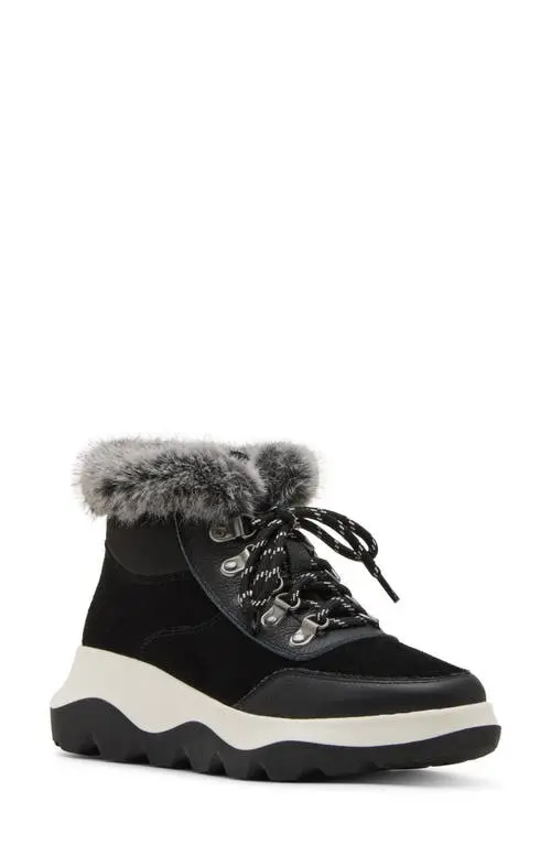Blondo Ante Waterproof Faux Fur Trim Boots - Black Suede