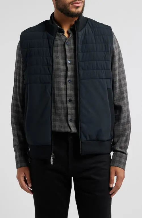 Robert Barakett Fremantle Quilted Corduroy Vest - Black