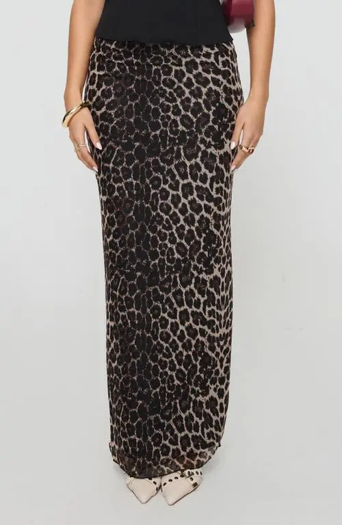 Princess Polly Ergo Leopard Print Maxi Skirt