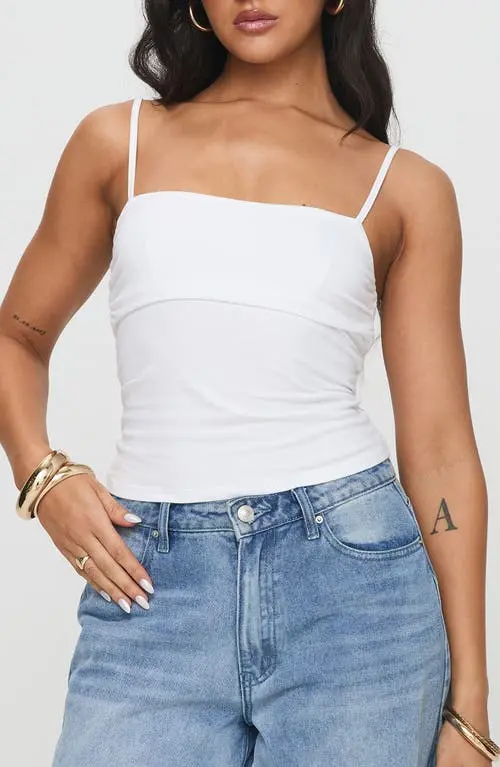 Princess Polly Ruched Cami Top - White