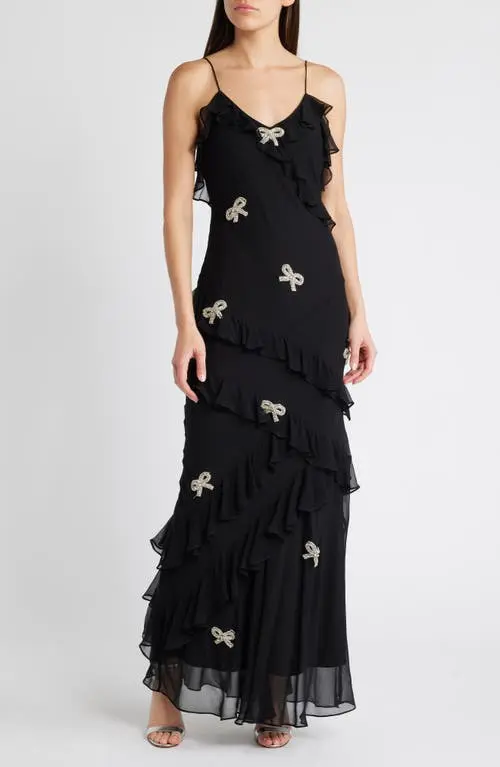 LoveShackFancy Rialto Silk Dress - Black