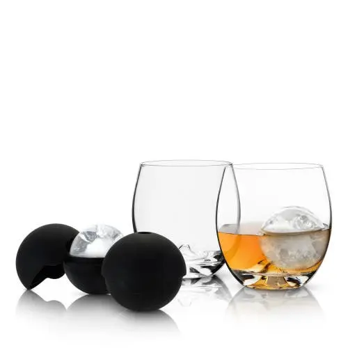 VISKI Glacier 4-piece Ice Sphere Mold And Tumbler Set