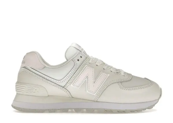 NEW BALANCE 574 Leather Sneakers - Cream/pink