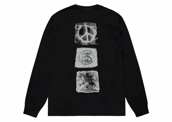 StÜssy Mono Long Sleeve Tee Shirt - Black