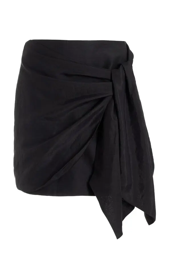 Significant Other Celeste Linen-blend Mini Skirt - Black