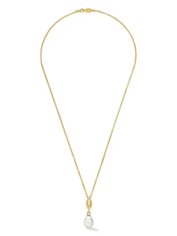DOWER AND HALL Marquise And Oval White Pearl Pendant - Gold