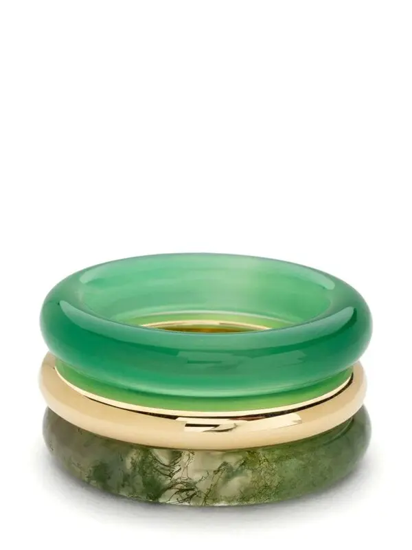 BY PARIAH Trilogy Stack Ring - Green