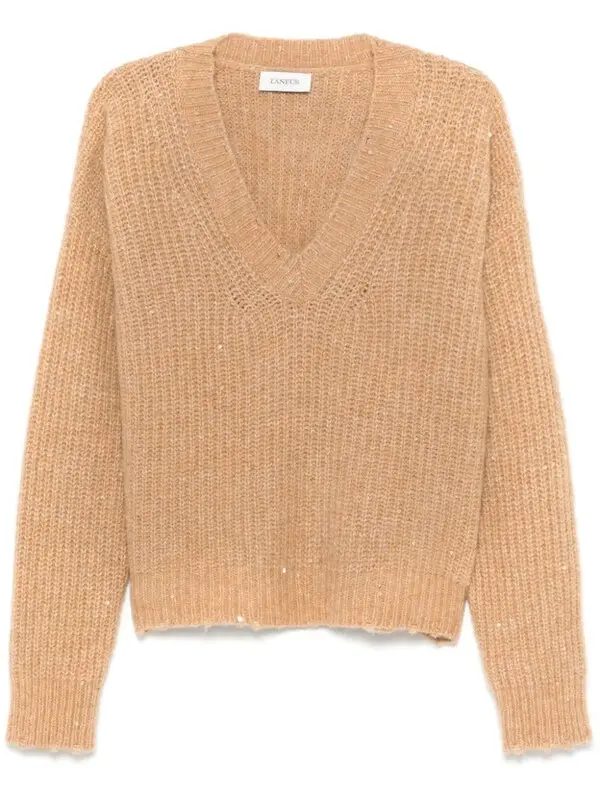 LANEUS Sequined Sweater