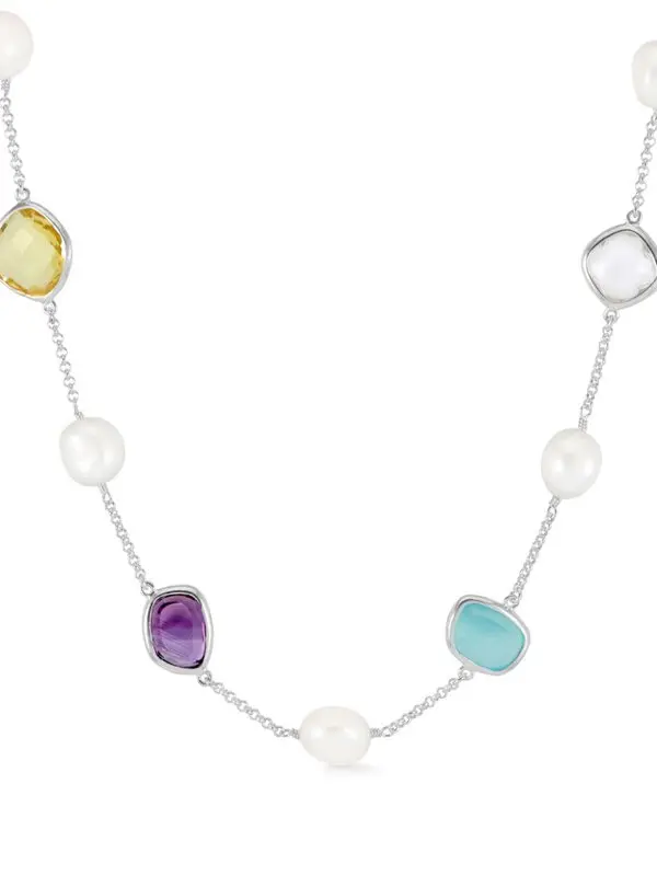 DOWER AND HALL Gemstone And Pearl Necklace - Silver