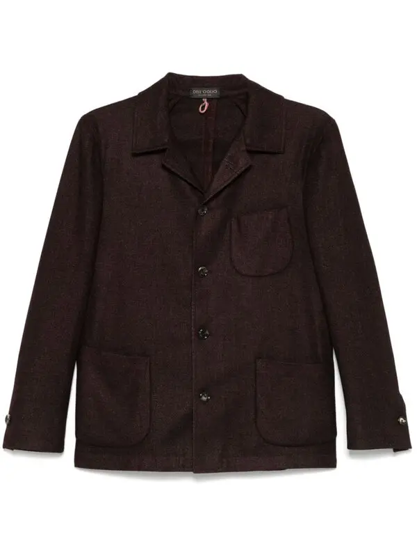 DELL'OGLIO Single-breasted Shirt Jacket - Red