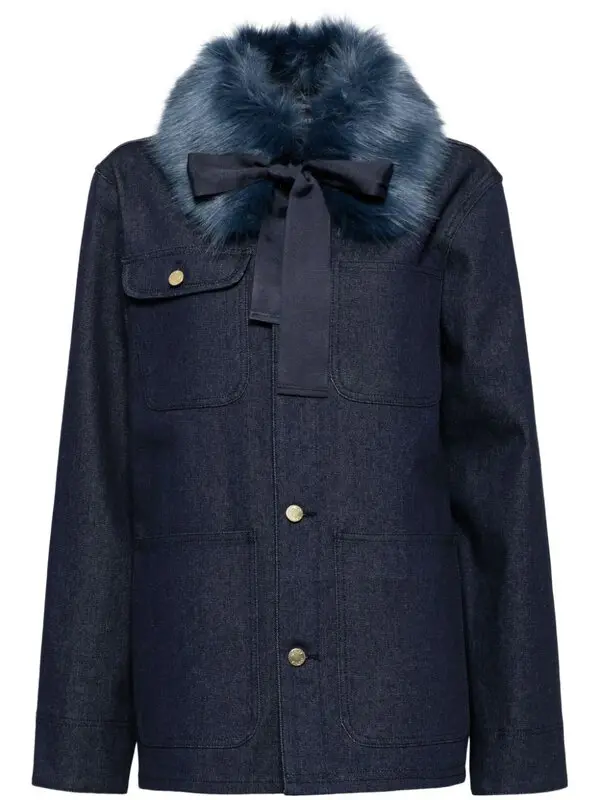 Cynthia Rowley Detachable Faux-fur Collar Jacket