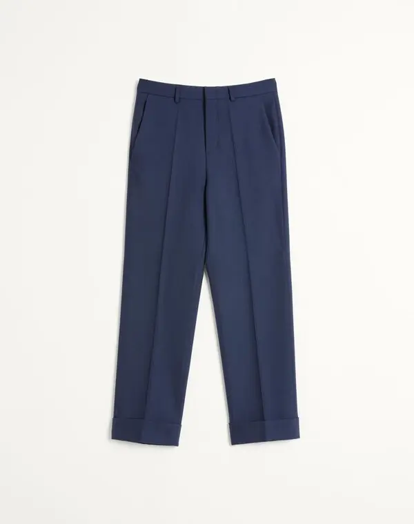 Valentino Garavani Wool Gabardine Trousers - Blue