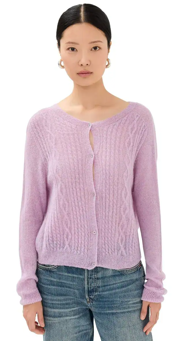 Alohas Corden Tricot Cardigan In Lilac 60% Off Editorialist