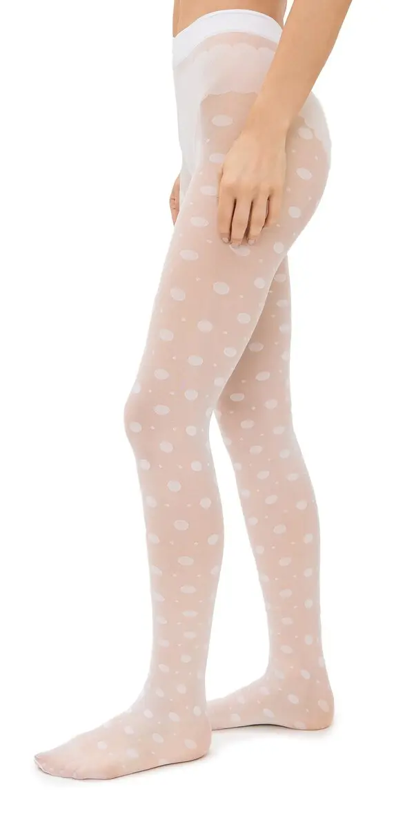 Falke Snow Dot Tights - White
