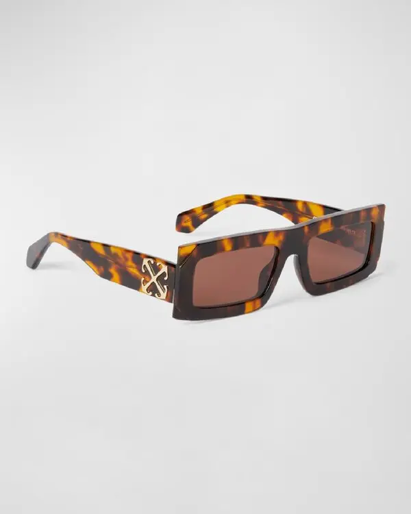Off-White Laurel Rectangle Sunglasses - Havana Brown