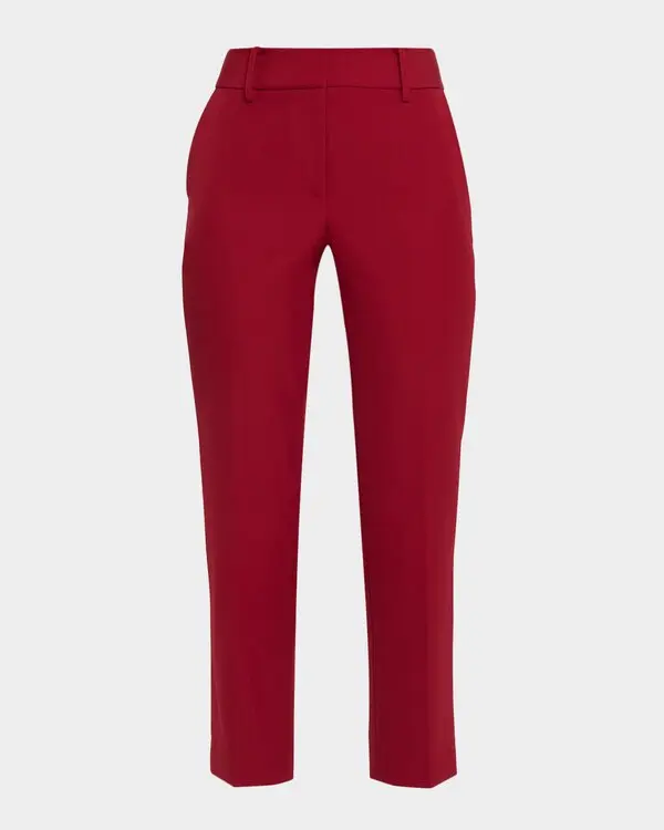 MILLY Nicola Cropped Cady Pants - Wine