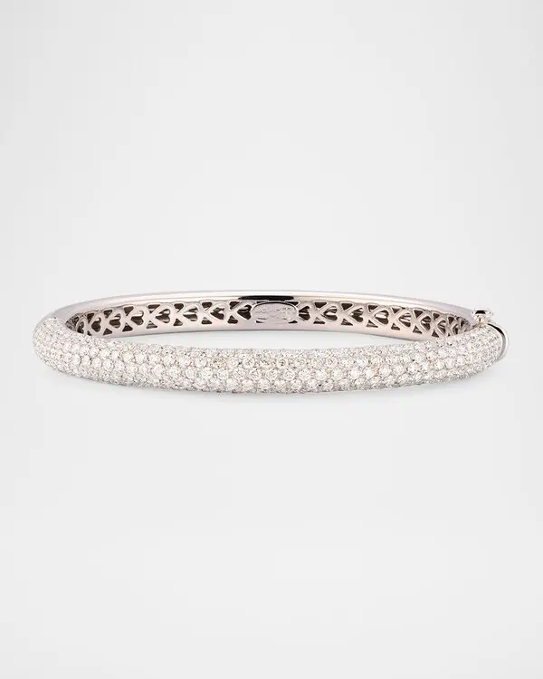 LEO PIZZO 18k White Gold Pavé Diamond Bangle