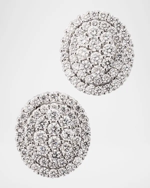 LEO PIZZO Oval Diamond 18k White Gold Earrings