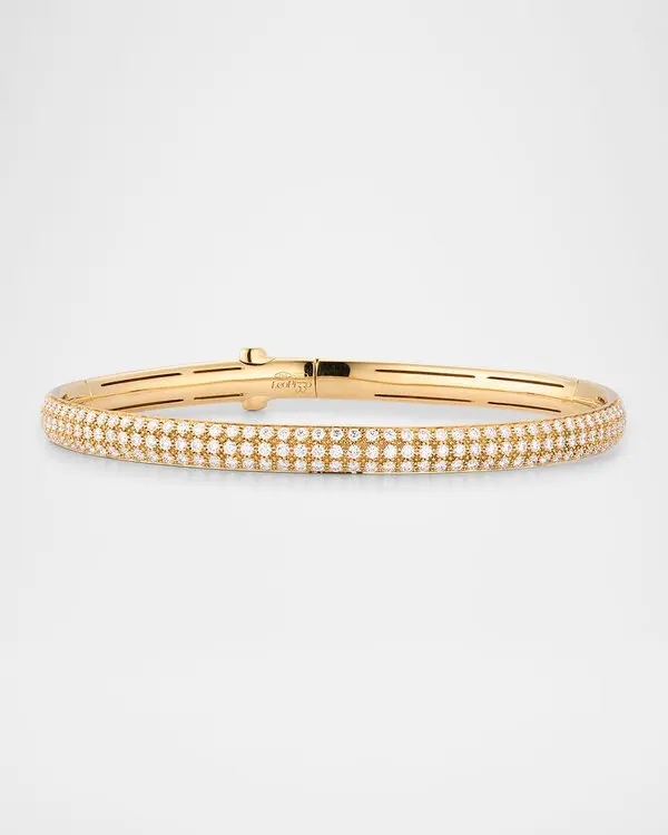 LEO PIZZO 18k Yellow Gold Pavé Diamond Bangle