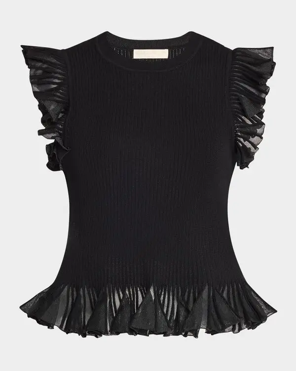 Ulla Johnson Leila Ribbed Top - Noir