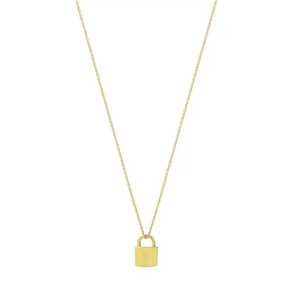 Sarah Chloe Mini Padlock Initial Charm Necklace