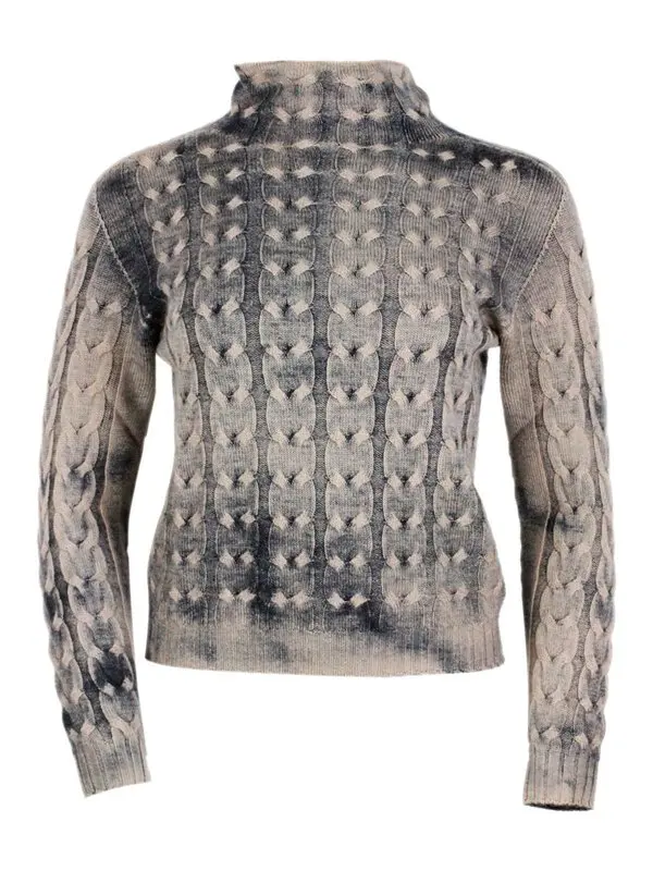 PLOUMANAC'H Long-sleeved Turtleneck Wool Sweater - Beige - Nero