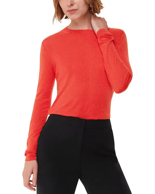 Whistles Annie Sparkle Crewneck Top - Red