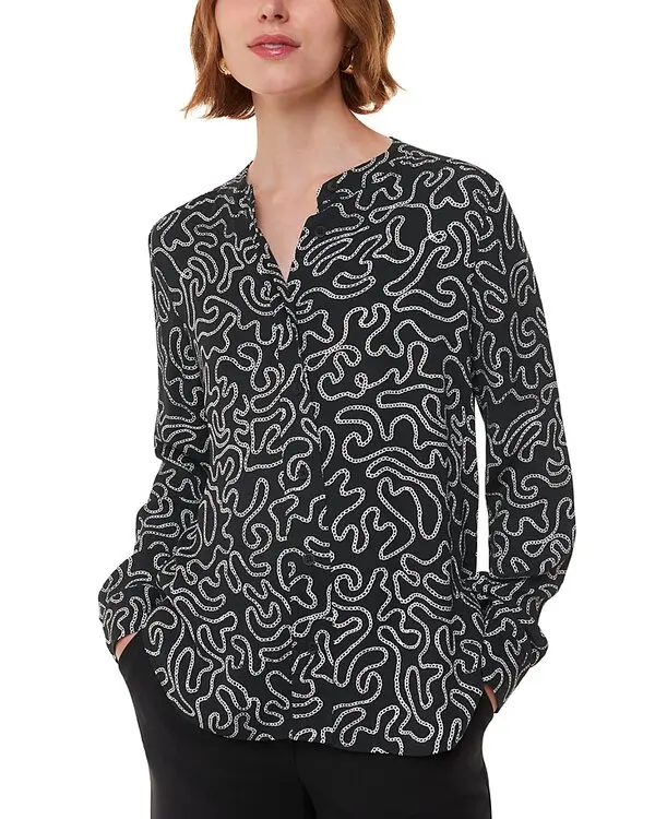 Whistles Chain Print Shirt - Black Multi