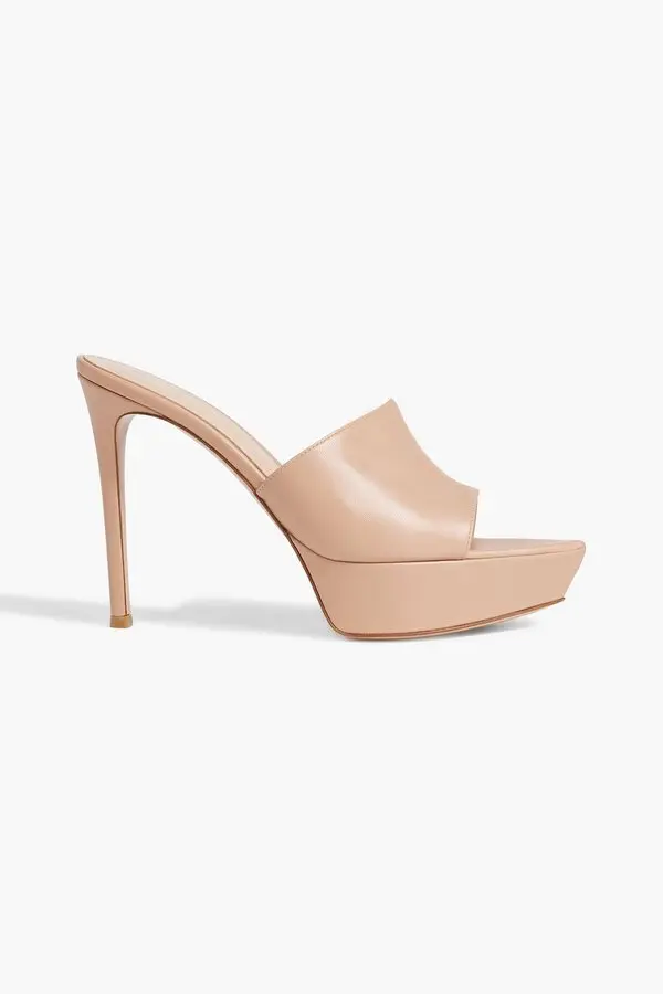 GIANVITO ROSSI Leather Platform Mules