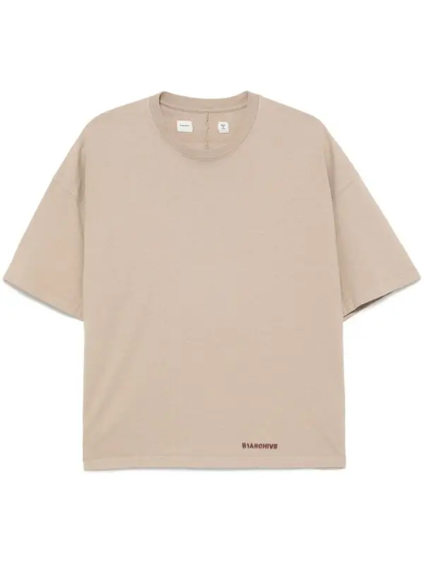 B1archive Logo-Embroidered Crew-Neck T-Shirt In Brown - 50% Off