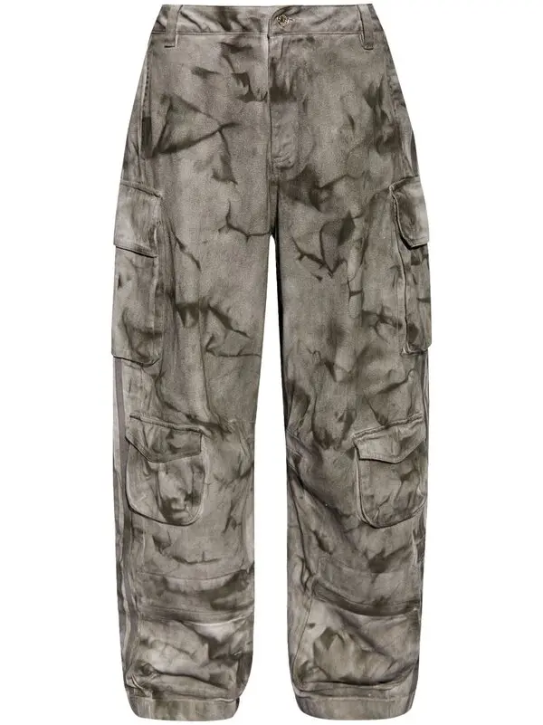 Adidas Camouflage-print Cargo Trousers - Grey