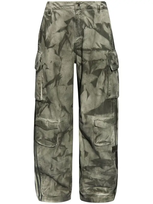 Adidas Camouflage-print Cargo Trousers - Green