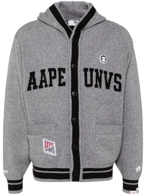 AAPE BY *A BATHING APE® Intarsia-knit Logo Cardigan