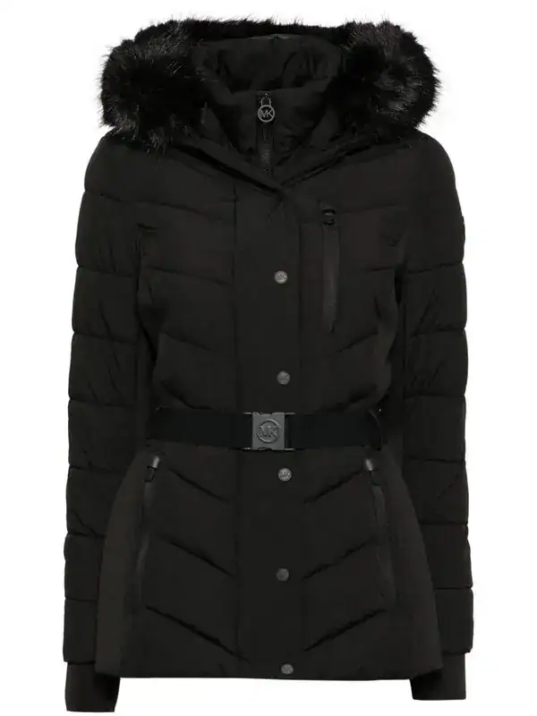 belted coat mk fur jacket