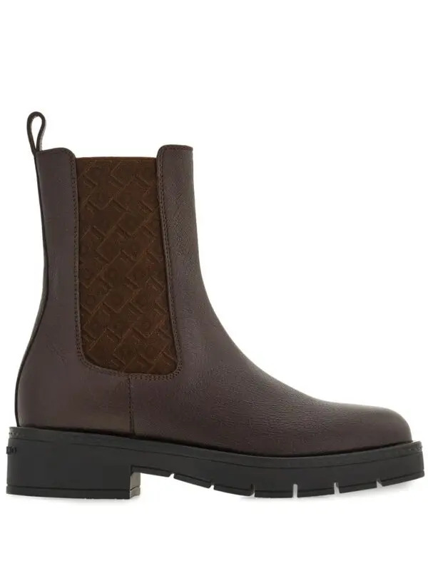 FERRAGAMO Leather Chelsea Boots - Brown