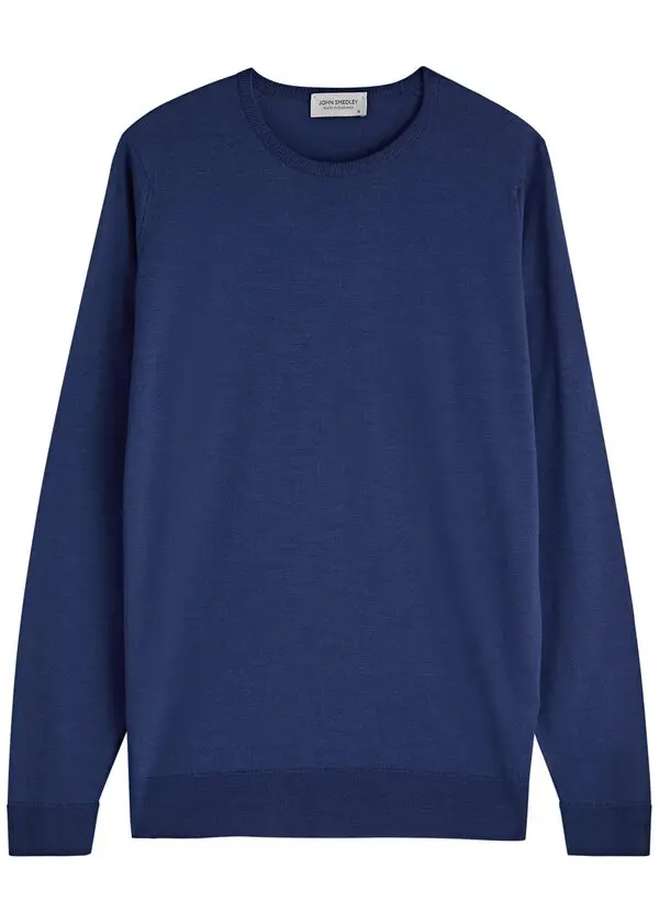 John Smedley Lundy Wool Jumper - Blue