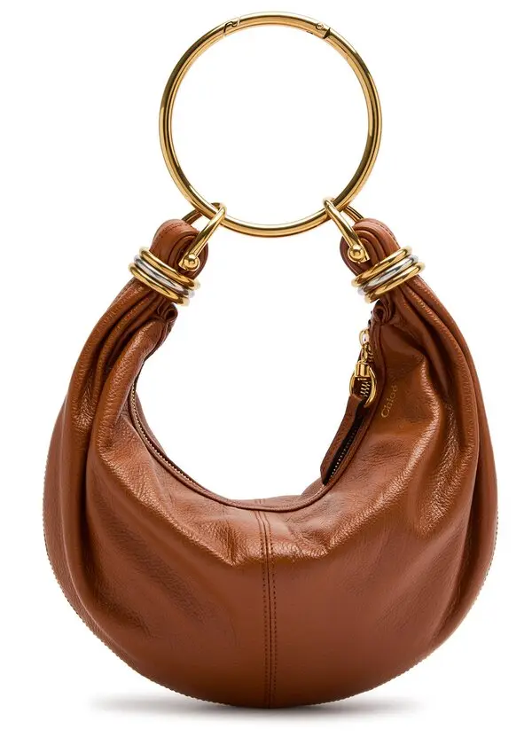 Chloé Grained Leather Top Handle Bag - Tan