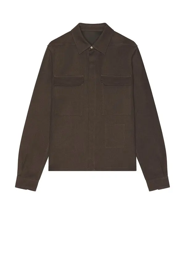 Rick Owens Cropped Work Shirt In Brown