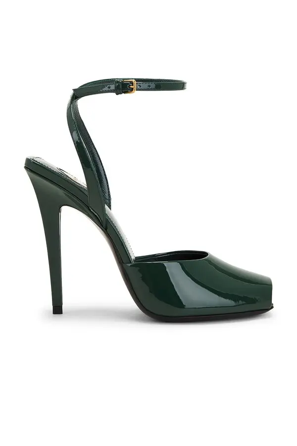 Saint Laurent Orhand Peep Toe Pumps - Imperial Green