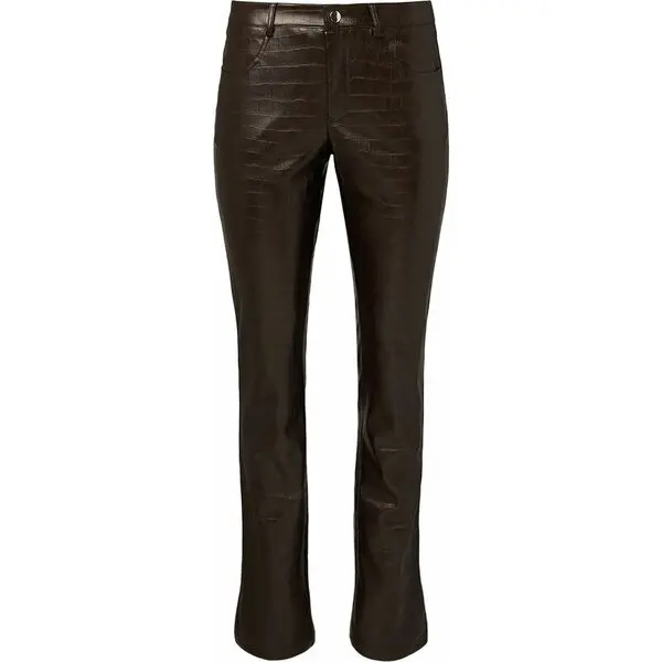 WeWoreWhat Vegan Leather Croc Flare Pant
