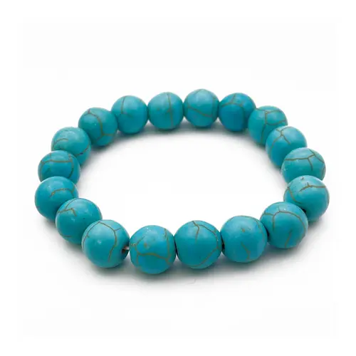 DONATELLO GIAN Name' Ball Stretch Bracelet - Turquoise