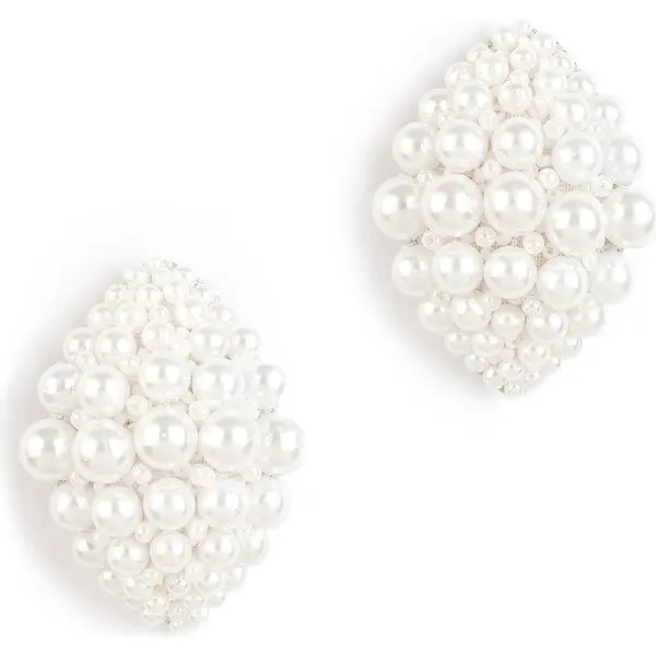 Deepa Gurnani Uma Faux Pearl Earrings - Ivory