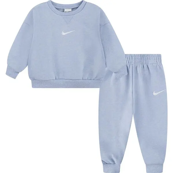 Nike Essential Fleece Crewneck Sweatshirt & Joggers Set - Cobalt Bliss Heather